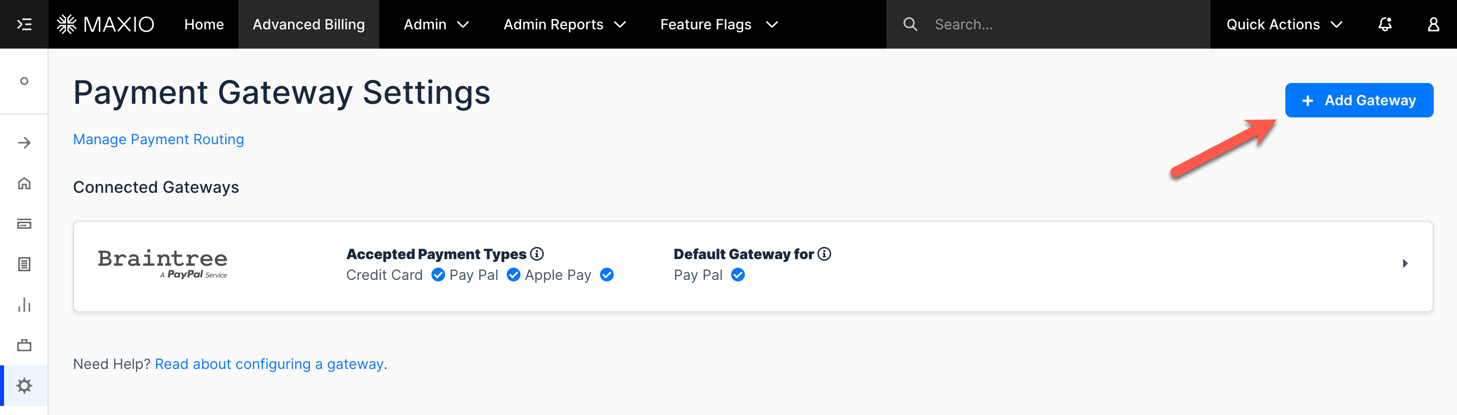 Gateway Configuration – Advanced Billing