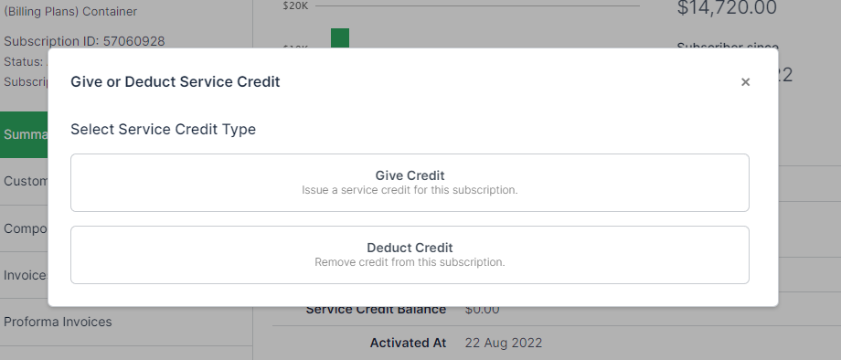 Service Credits – Advanced Billing
