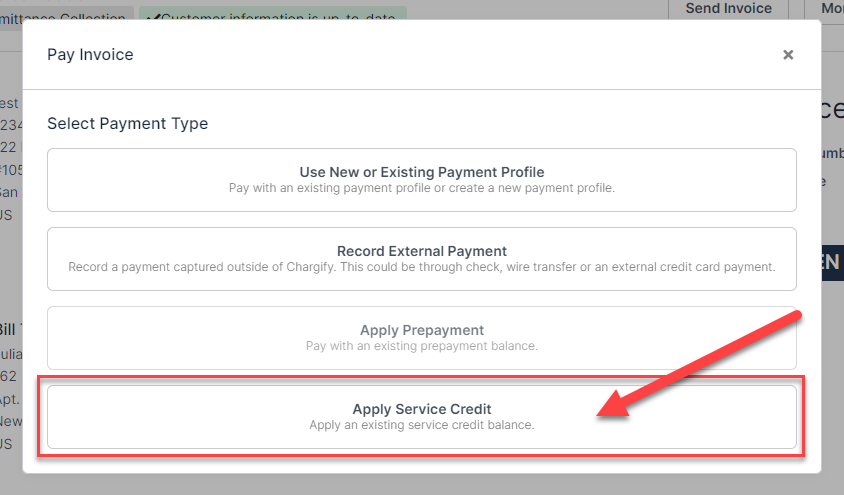 Service Credits – Advanced Billing