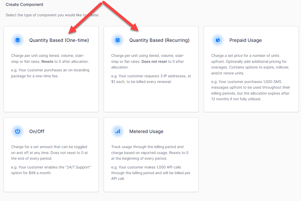 Create Components – Advanced Billing