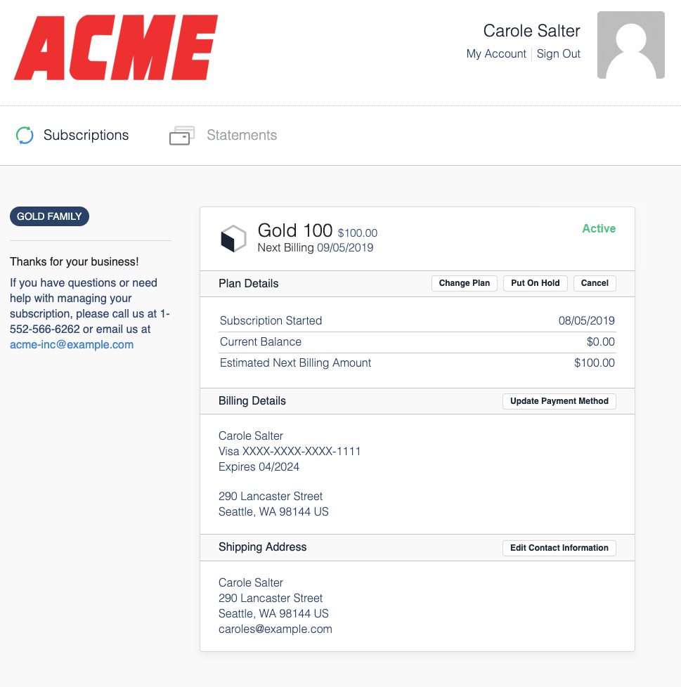 Subscriber Interface Introduction – Advanced Billing