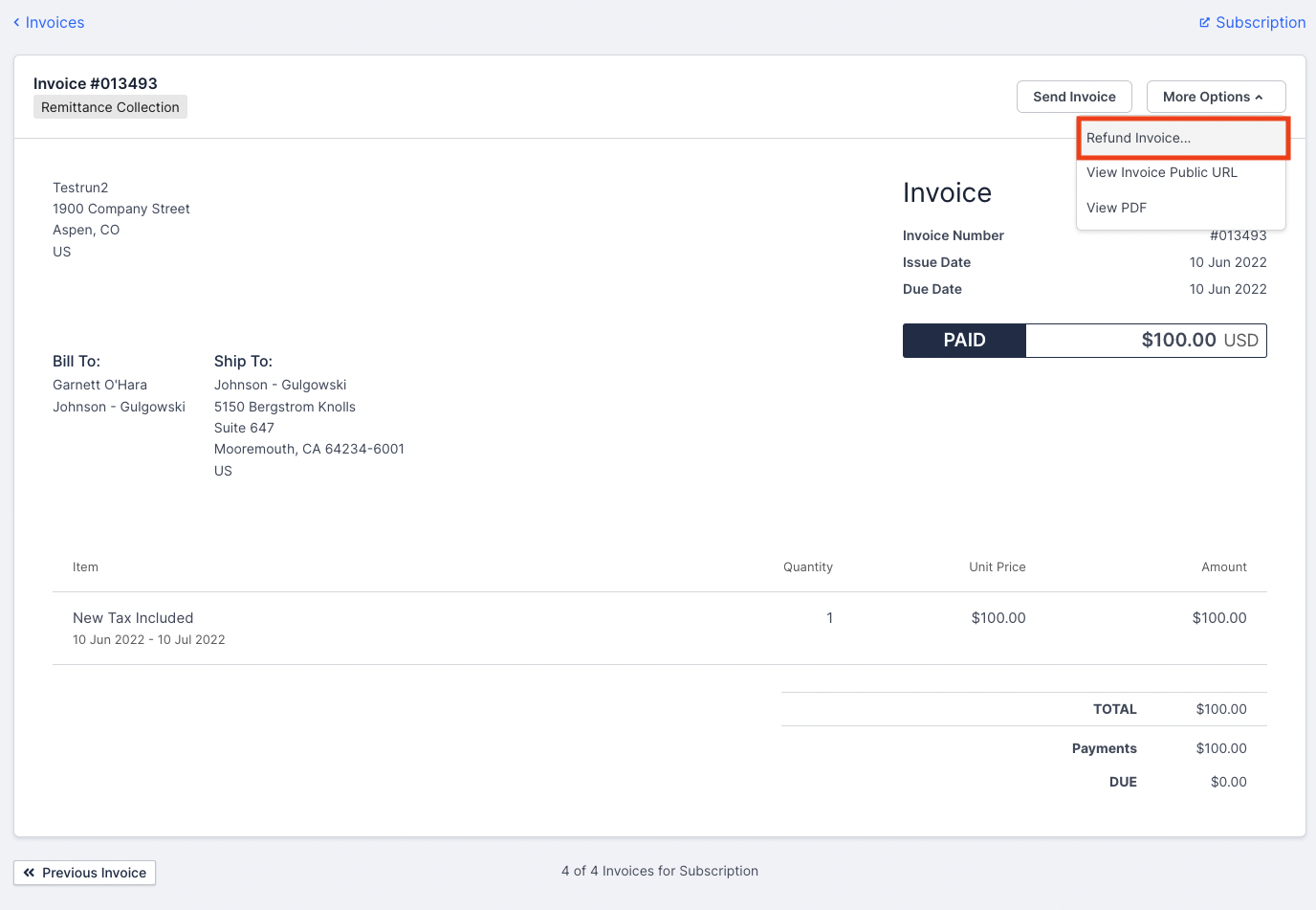 Refunds – Advanced Billing